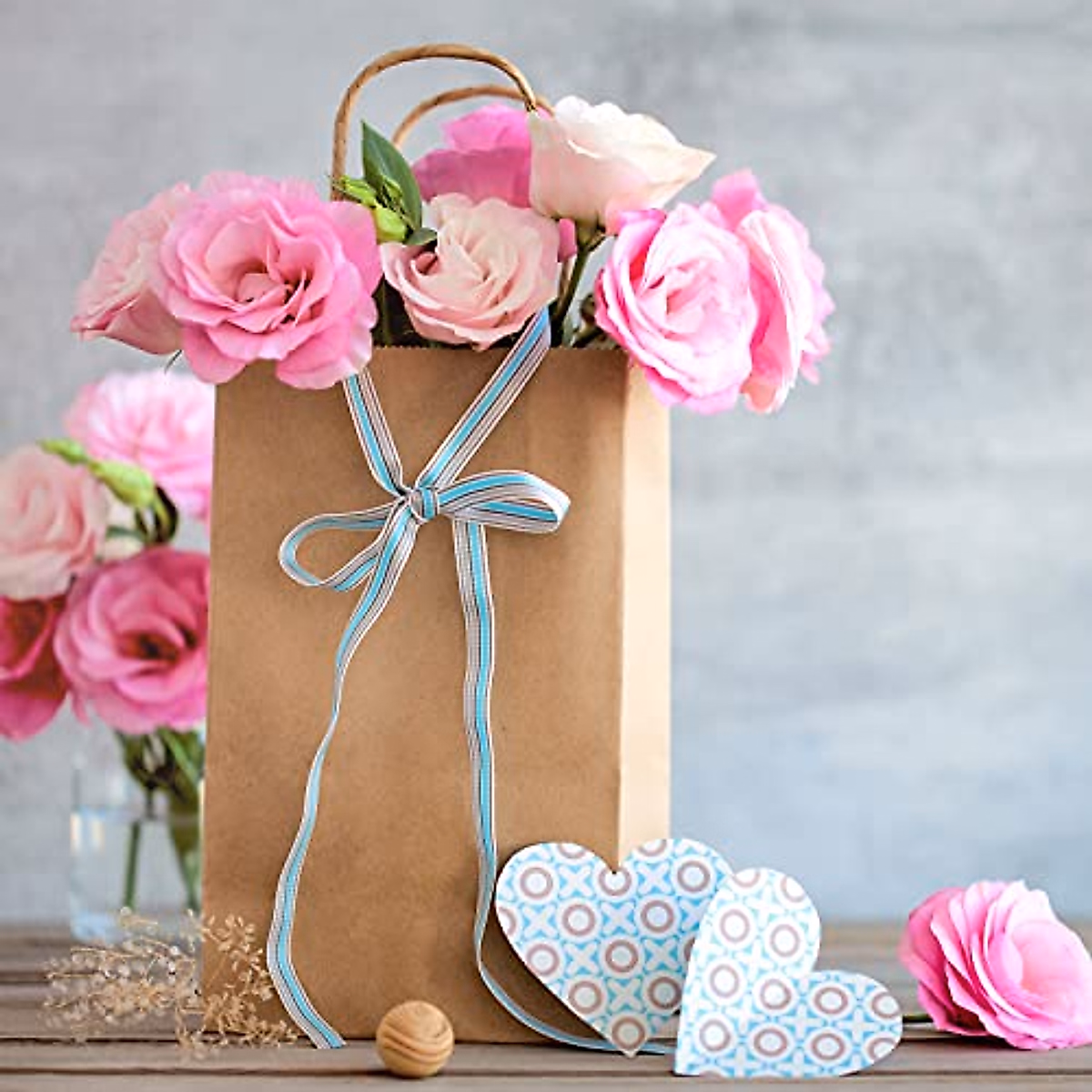 TOMNK 120pcs Brown Paper Bags with Handles Mixed Size Gift Bags Bulk, Kraft Paper Bags for Business, Shopping Bags, Retail Bags, Merchandise Bags