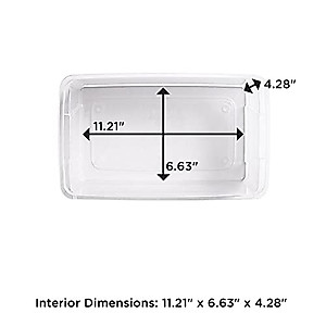 HOMZ Snaplock Stackable 6 Quart Clear Organizer Storage Container Bin with Tight Seal Gray Lid for Home Organization (20 Pack)