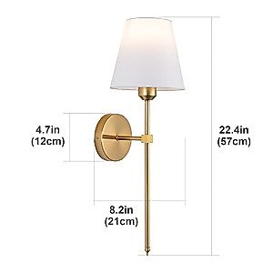 Tumgog Battery Operated Wall Light Set of 2，with Remote Control Dimmable Not Hardwired Wall Sconce Fixtures，Battery Powered Eye Protection Wall Lamp No Wiring Required (Color : Gold)