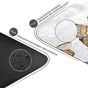 OTVEE Watercolor Butterflies Yoga Mat for Women Non Slip Ultra Thin 1 MM Travel Yoga Mat with Carrying Bag Suede Fitness Exercise Mat for Yoga Pilates Workout Routines Camping