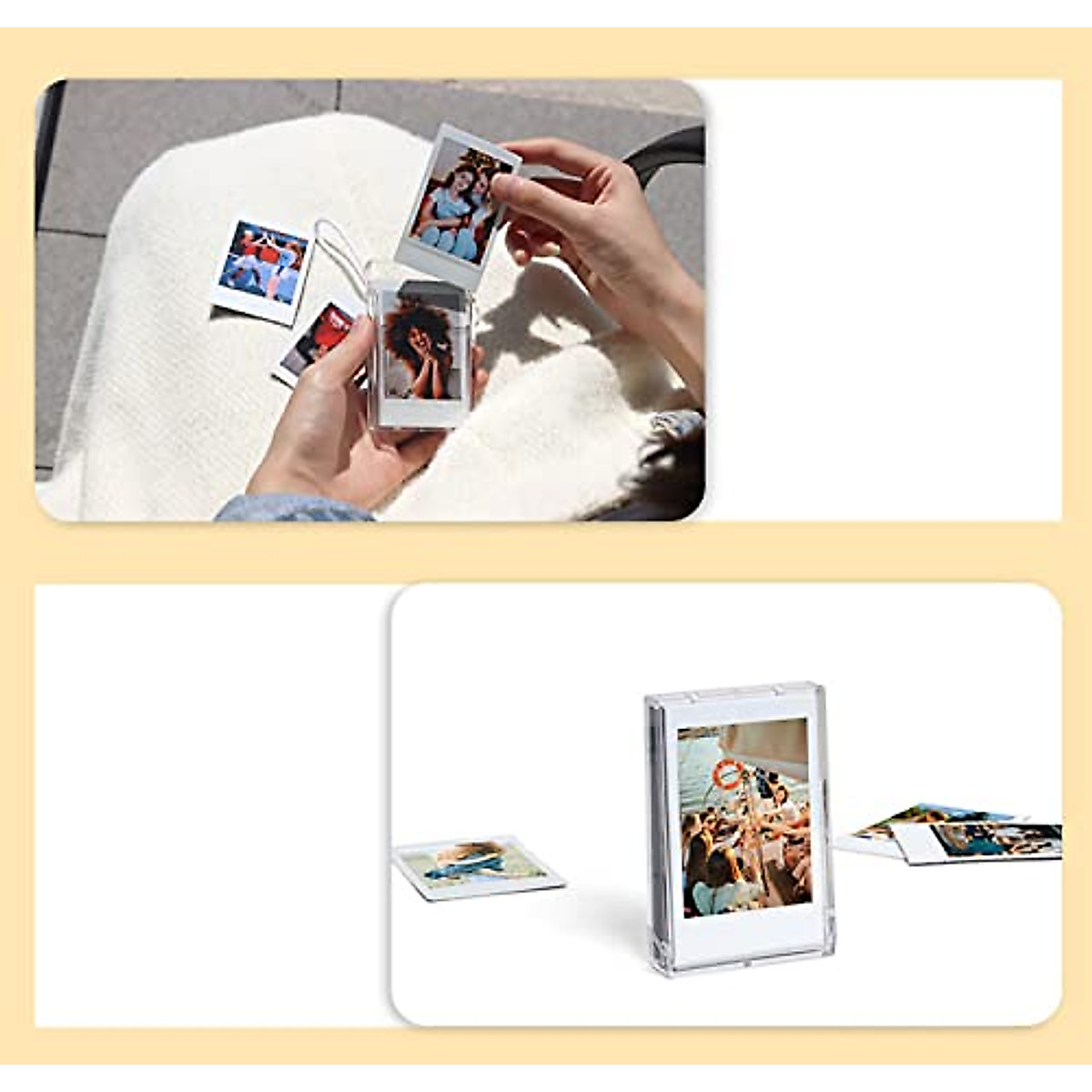 QUEEN3C Mini Photo Holder Storage Case for Fujifilm Instax Mini 11/9/8/7/7+/EVO Instant Camera Film Accessories 3 inch Photo Pouch, Photo Holder Protective Case with Wrist Lanyard. ( 2 pack )