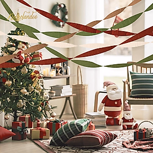 NICROLANDEE Christmas Decorations, 8 Rolls Green Red Brown Crepe Paper Party Streamers for Xmas Hanging Backdrops Decorations, Wedding, Bridal Baby Shower, Birthday, Christmas DIY Craft Supplies