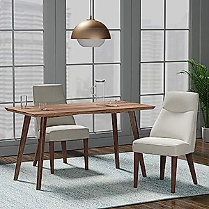 Amazon Brand – Rivet Phinney Contemporary Upholstered Dining Chair, 19.7"W, Wood,Silver