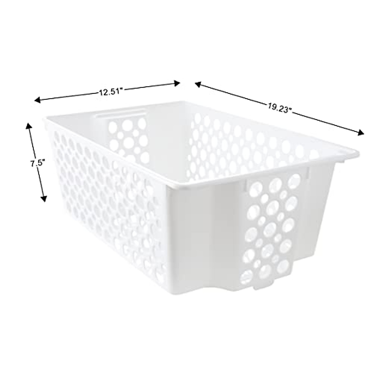 Organize Your Home Large Slide-It Baskets, 2 Pack, Stacking and Sliding Modular Storage, Great Organizing Bins for Pantry, Closet, Bedroom, Office, and all Storage, 19.2” x 12.5” x 7.5”