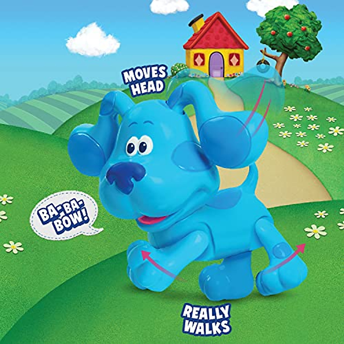 Just Play Blue's Clues & You! Walk & Play Blue, Walking and Barking Interactive Pet, Special Glittery Paw Print, Kids Toys for Ages 3 Up