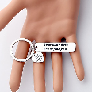 TIIMG Eating Disorder Awareness Keychain Anorexia Recovery Gifts Inspirational Gift Mental Heath Recovery (Your body eating disorder)