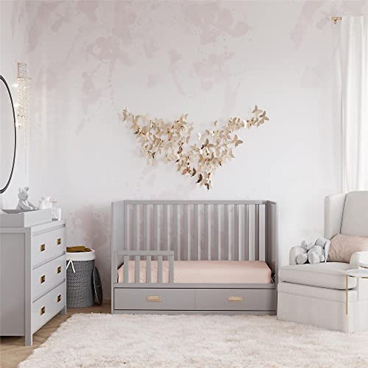 Little Seeds Haven Toddler Guard Rail, Dove Gray