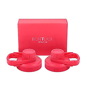 IRON °FLASK Spout Lid for Wide Mouth, Insulated Sports Water Bottles, Chug Lid, BPA Free 2 Lids (Fuchsia)