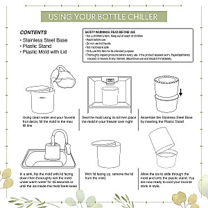 Laura Ashley Champagne Bucket Ice Mold, Create a Custom Ice Bucket for Wine or Liquor Bottles, Includes Stainless Steel Drip Tray, Add Decorations for a Unique Centerpiece