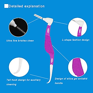 Angzhili 10 pcs Orthodontic Interdental Brush Mini Brush with Toothpick,Tooth Cleaning Tool