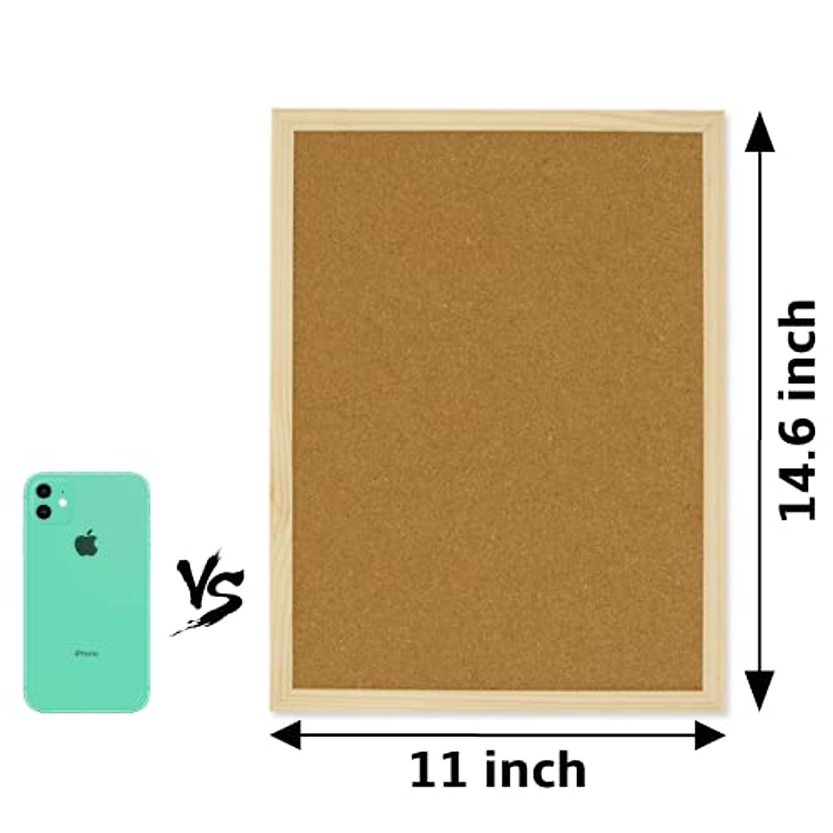 OWLKELA Cork Board 14.6"X 11", Notice Pin Board, Memo Board, Vision Board, Bulletin Board for Office, Classroom or Home, Mounting Hardware and Push Pins Included, Wooden Frame