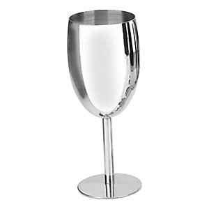 BUJIATANG 3pcs Stainless Steel Red Wine Glasses Unbreakable White Wine Cocktail Glass Metal Drink Glass 240ml Stainless Steel Wine Glass