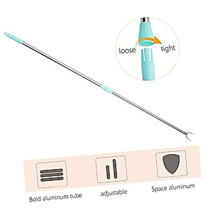 BUGUUYO Stainless Steel Telescopic Rod Retractable Clothesline Clothing Racks for Home Metal Coat Hanger Clothes Hook Reach Stick Telescoping Clothesline Pole Clothes Drying Supplies Elder