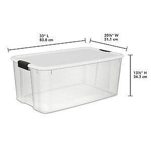 Sterilite 4 Sets of 116 Quart and 6 Sets of 18 Quart Heavy-Duty Stackable Clear Latch Lid Storage Container Tote for Home Organization