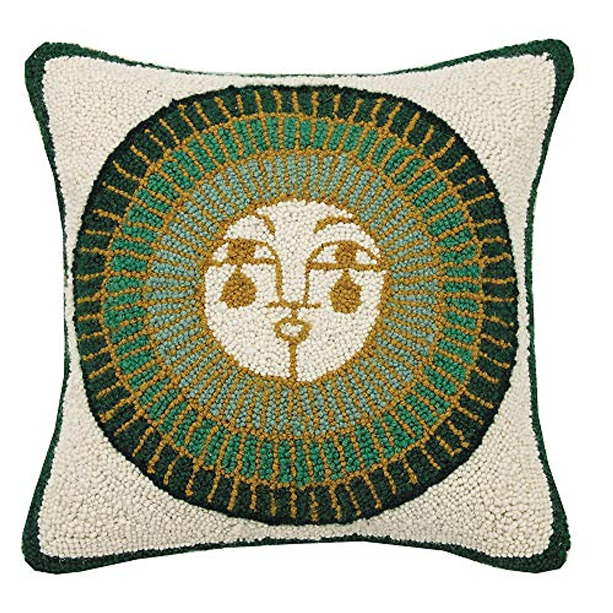 Peking Handicraft 30JBL06C16SQ Colorful Sun Hook Pillow, 100% Wool and Cotton