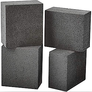 Heavy Duty, Non-Toxic Black Grill Brick Cleaner 4 Pack Reusable Chemical Free BBQ Pumice Cleaning Block for Flattops, Grills and Griddles. Non Scratch Grillstone is the Perfect Barbecue Scouring Tool