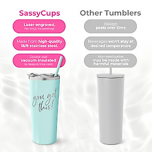You Got This Tumbler - Personalized Vacuum Insulated Stainless Steel Tumbler with Lid and Straw - New Job Travel Tumbler - Promotion for Coworker - Going Away Gift - Moving Gift - Graduation Gift