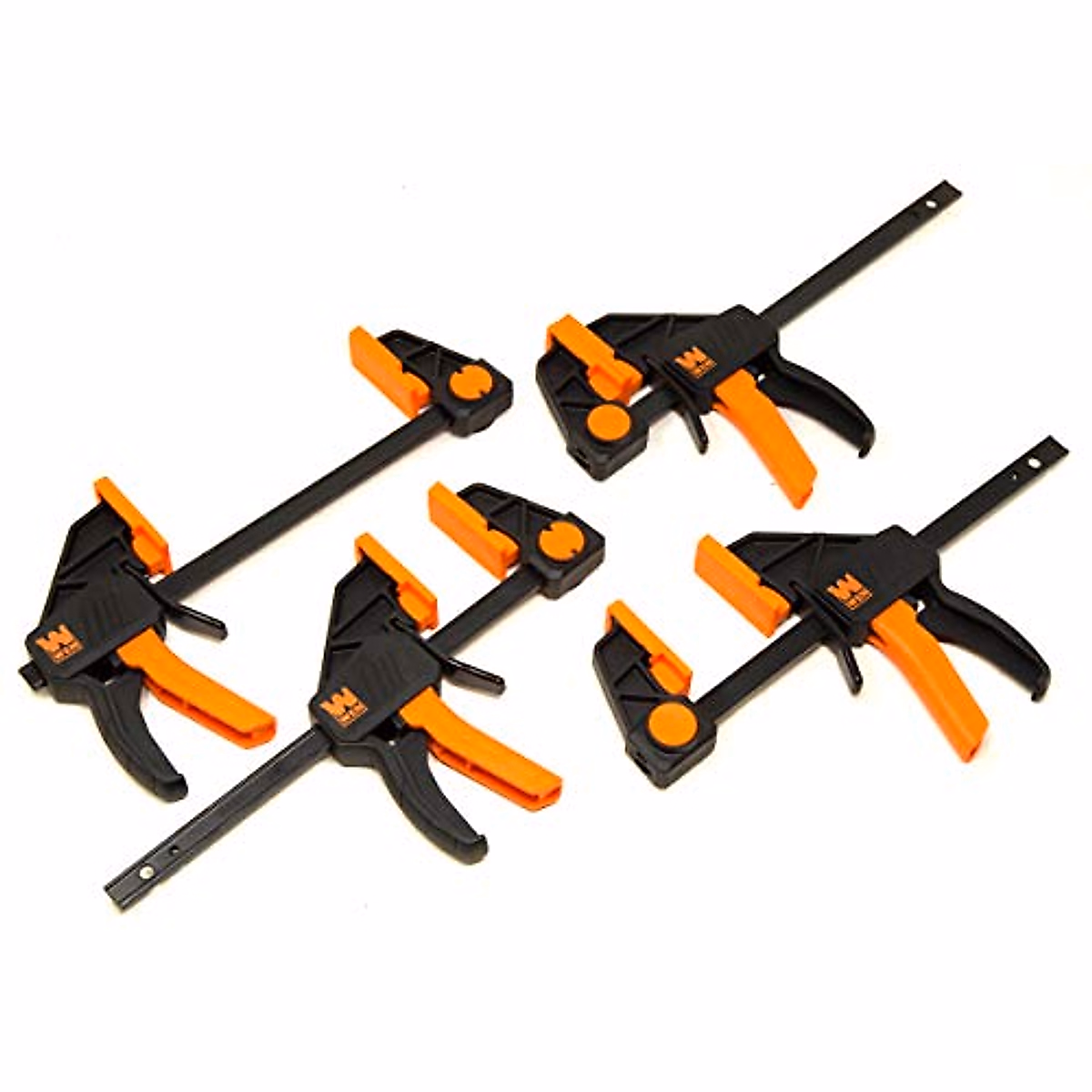 WEN CLR062 6-Inch Heavy Duty Steel Bar Clamps and Spreaders with 2.3-Inch Throat, Four Pack