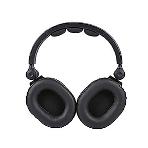 Monoprice Premium Hi-Fi DJ Style Over-The-Ear Pro Headphones with A Single-Button Inline Microphone/Controller - Black