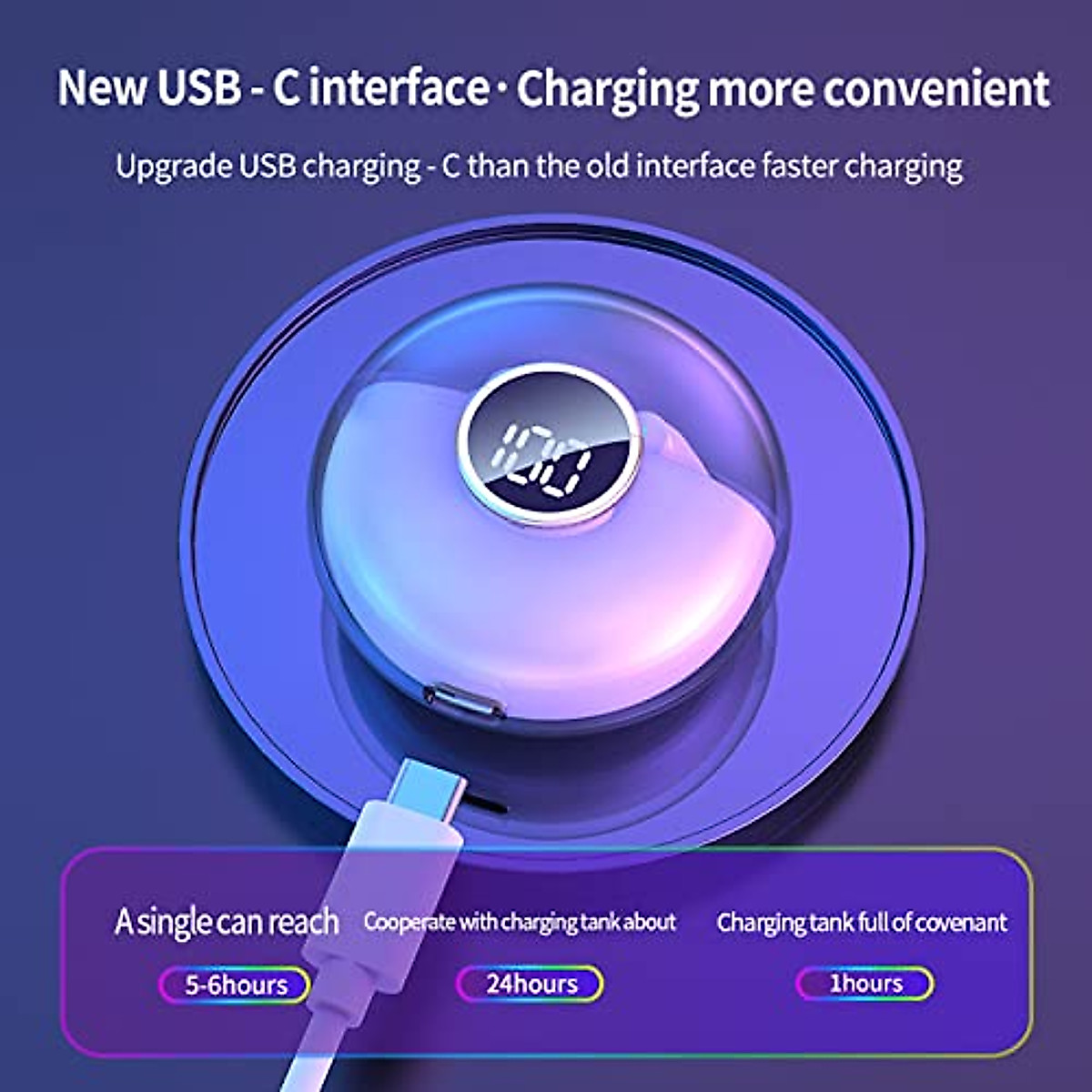 hujusko Earbuds Wireless Bluetooth 5.2 Fitness Lightweight Headphones, Fast Charging, Touchable Led Display Earphones, with Charging Case Built in Micphones for iOS/Android Phones(White)