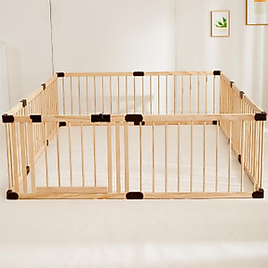 Wooden Baby Playpen,Playpen Play Pens for Babies and Toddlers,Toddler Playpen,Baby Play Fence Yards,Large Baby Playpen Wood (180×240×61 CM)