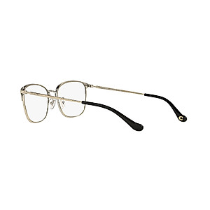 Coach HC5135 Prescription Eyewear Frames, Black/Light Gold/Clear Blue Light Filtering, 55 mm