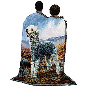 Pure Country Weavers Bedlington Terrier Blanket by Robert May - Gift for Dog Lovers - Tapestry Throw Woven from Cotton - Made in The USA (72x54)