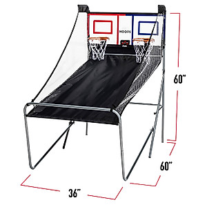 Franklin Sports Basketball Arcade Shootout - Indoor Electronic Double Basketball Hoop Game - Dual Pro Hoops Basketball Shooting with Electronic Scoreboard + (4) Basketballs - 2 Player Shooting Game