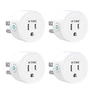 Smart plug 4 Packs, KTMC Mini Wifi Outlet Compatible with Alexa, Google Home, No Hub Required, Remote Control Your Home Appliances from Anywhere, ETL Certified