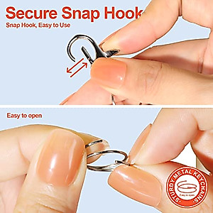 60PCS Metal Swivel Snap Hooks with Key Rings, LEOBRO 30PCS Small Lobster Claw Keychains Clasps and 30PCS Key Chain Ring for Keychain Clip, Lanyard, Key, Jewelry Making, Art Crafts, Silver