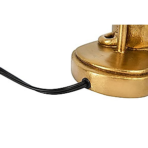 Creative Co-Op Lion Shaped Table Lamp with Black Shade