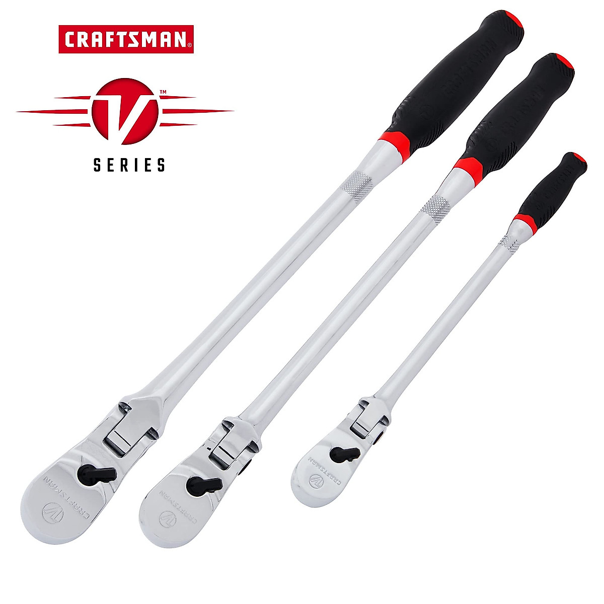 CRAFTSMAN V-SERIES Ratchet Set, Flexible Head, Comfort Grip, 3 Piece (CMMT86506V)