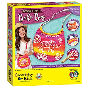 Creativity for Kids Bag Boho Batik Bag, Gold,White