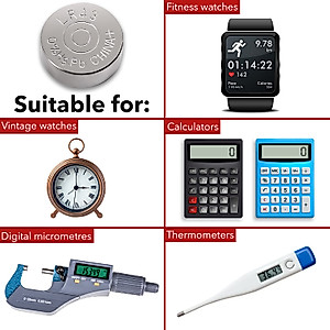 LOOPACELL AG12 LR43 386 SR43 1.5V Alkaline Button Cell Watch Batteries 10 Pack