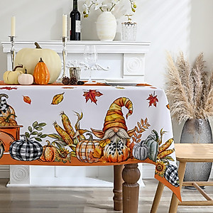 cusugbaso Fall Tablecloth 60x84 Inch Rectangle - Pumpkin Truck Fall Decor for Home - Water Resistant Orange Farmhouse Thanksgiving Table Cloth Rectangle for Party,Dinning,Home