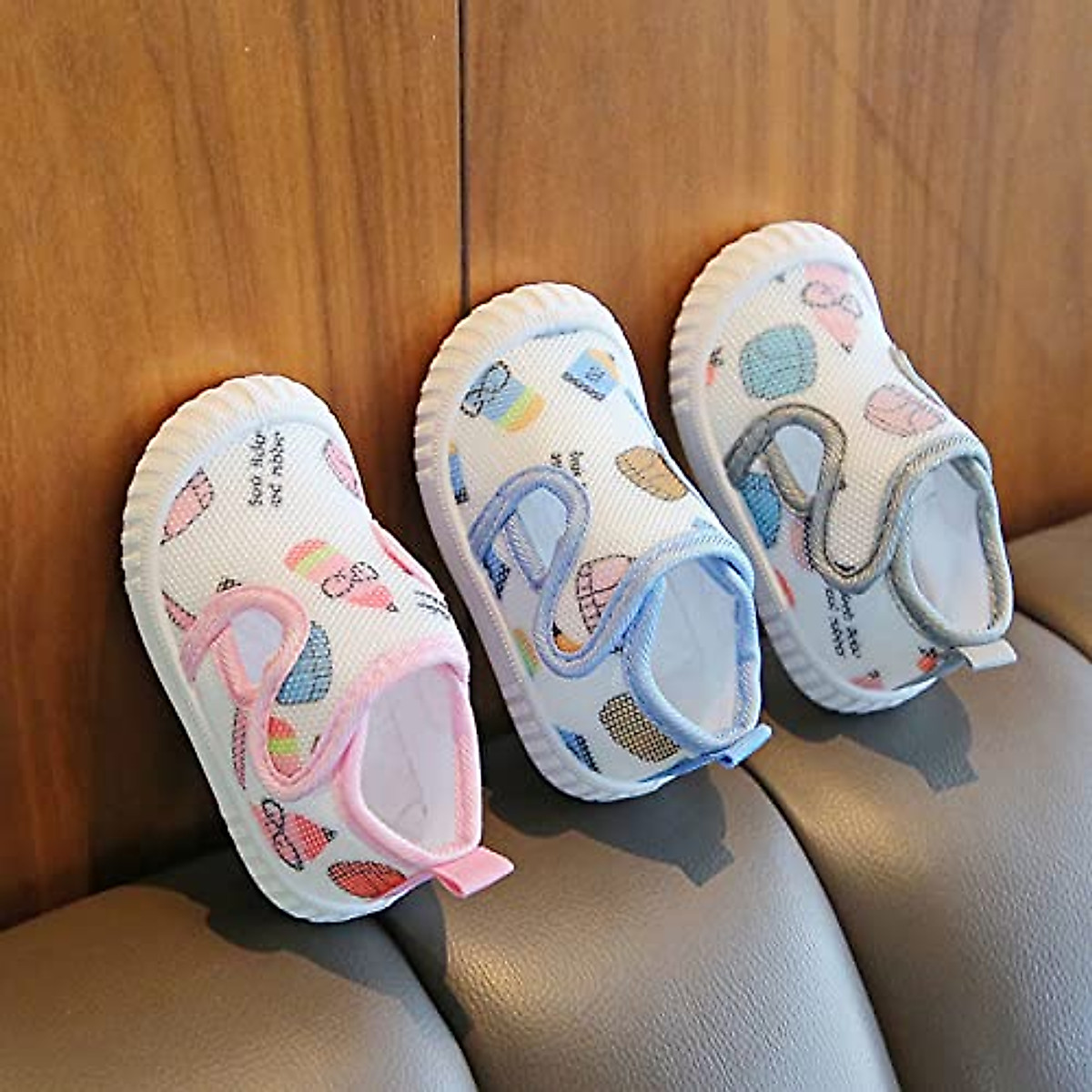 Lykmera Baby Girls Boys First Walking Shoes Fashion Breathable Casual Shoes Breathable Toddler Shoes Non Slip Baby Shoes (Grey, 3 Years Toddler)