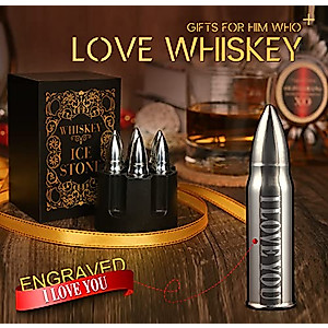 Gifts for Him Husband Boyfriend, I Love You Whiskey Stones, Anniversary Valentines Day Birthday Gifts for Boyfriend Husband, Burbon Gifts for Men, Whiskey Gifts for Him
