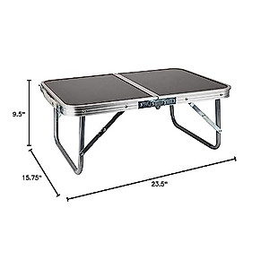 Mind Reader Woodland Collection, Portable Laptop Desk/Breakfast Table, Collapsible, Portable, Folding Table and Legs, 23.5" L x 16" W x 10" H, Black