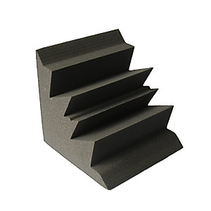 Acoustic Foam XL Bass Trap Studio Soundproofing Corner Wall 12" X 12" X 12" (4 PACK) - Color: Charcoal