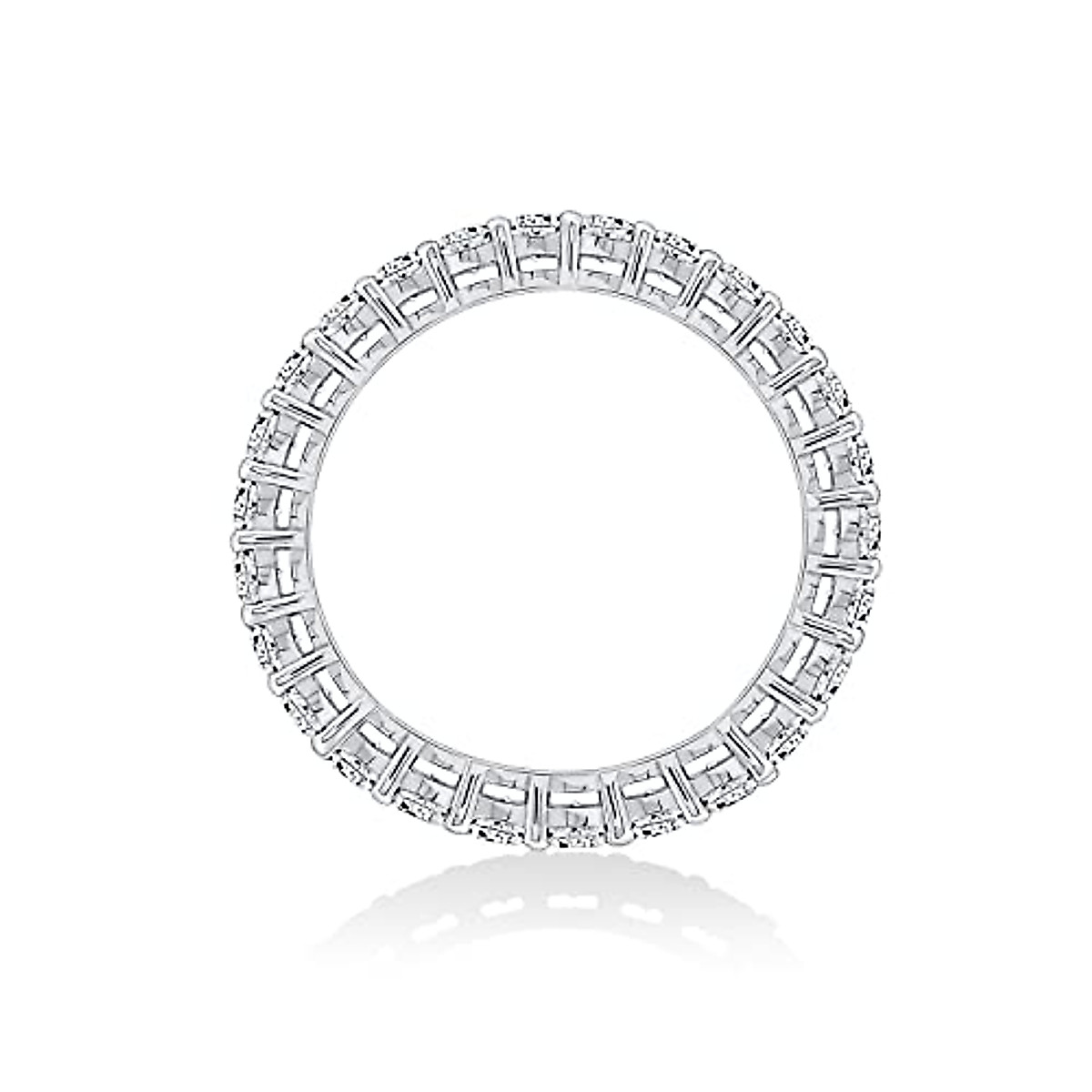 Amazon Essentials Platinum Plated Sterling Silver All-Around Ring set with Round Infinite Elements Cubic Zirconia (1 cttw), Size 9, (previously Amazon Collection)