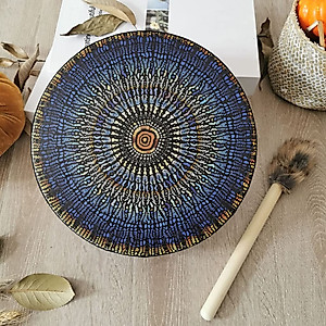 Festival Drum Decoration Percussion Musical Instrument Drum Tree of Life Drum Owl Mosaic Celtic Bird Drum Elf Deer Drum Beauty Drum (Mosaic Drum)