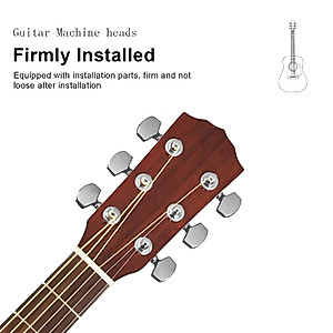 SAPHUE 6 Pieces 3L3R Guitar tuner pegs,Big Square Sealed guitar tuning pegs tuners machine heads,for Acoustic or Electric Guitar (Chrome)