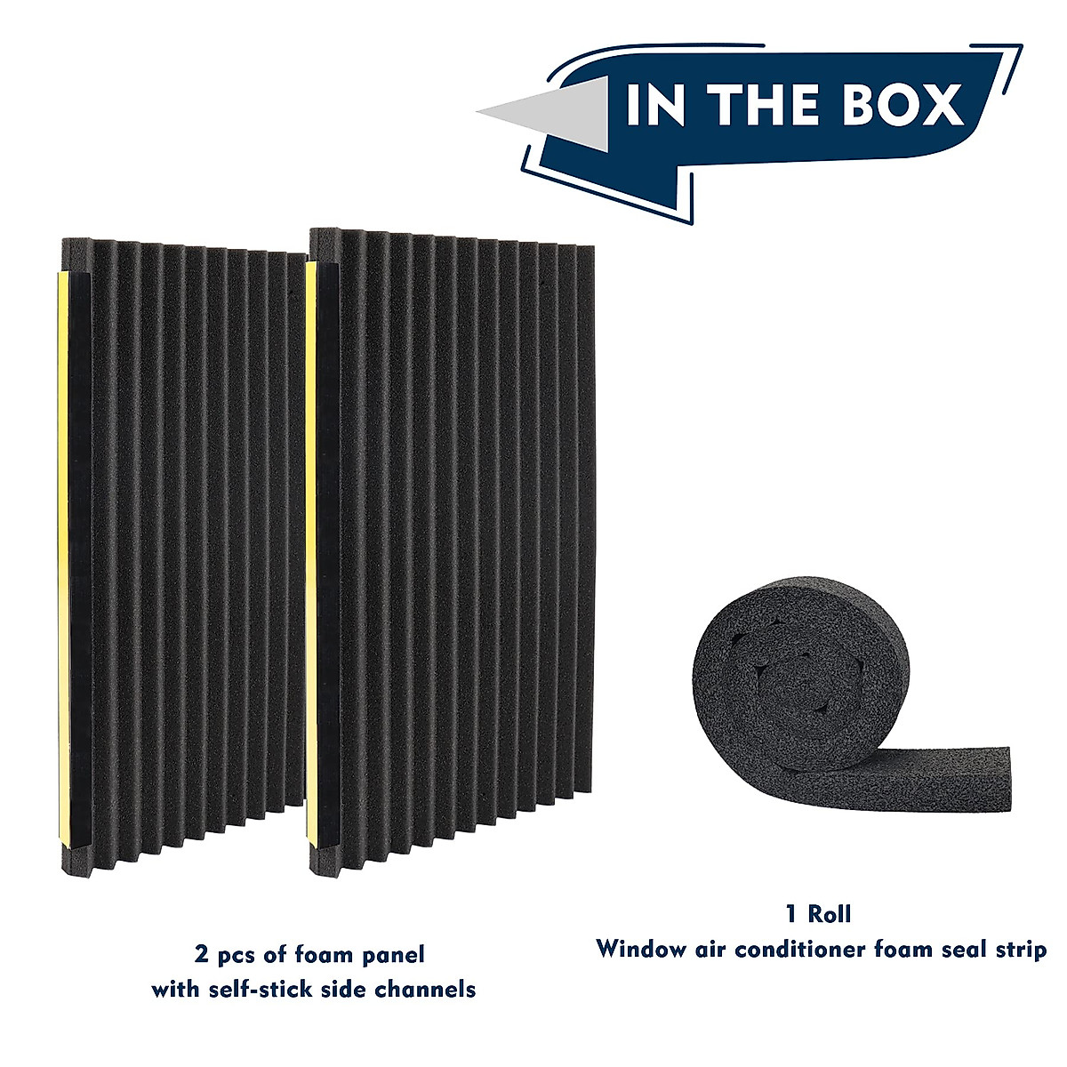 Pearwow Window Air Conditioner Foam Insulation Panels,17 x 9 x 7/8 Inch AC Side Insulating Panel Kits with Window AC Foam Seal Strip Insulation,3.2 ft x 1 Roll