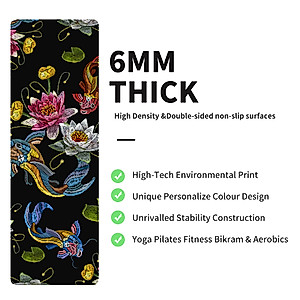 nuveti Yoga Mat Print Extra Thick TPE Non Slip Fitness Exercise Mat with Carrying Bag,72"x24" Extra Thick 6MM Exercise & Workout Mat for Yoga, Pilates Fitness and Floor Exercises