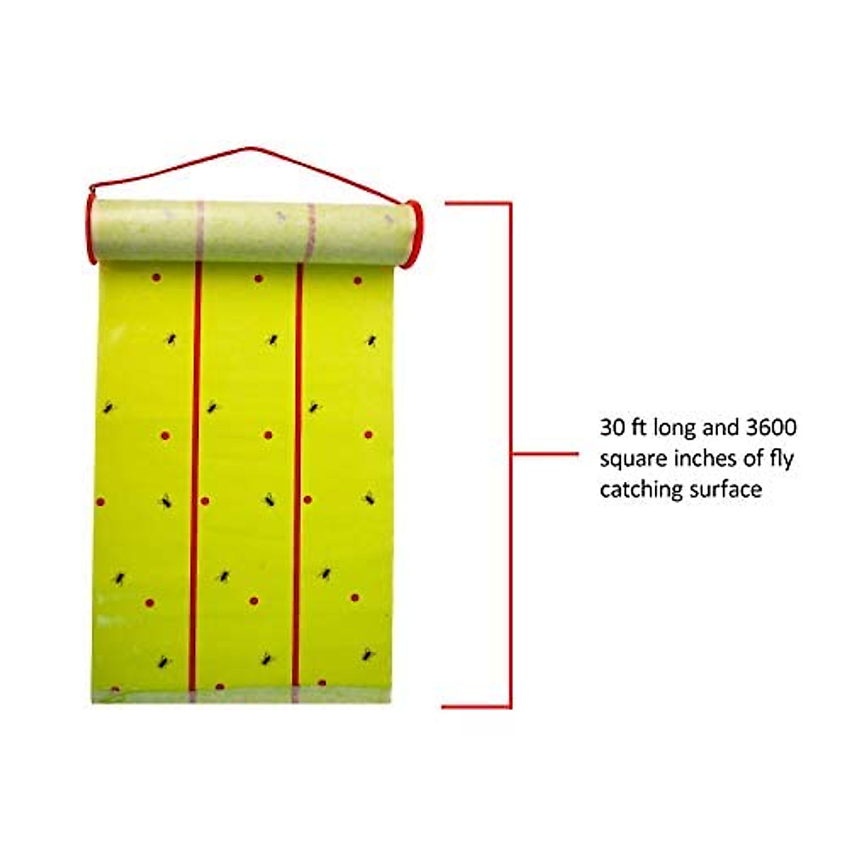 Giant Fly Glue Trap by Catchmaster - 3 Packs 30 Feet Each Pre-Baited, Ready to Use Indoors & Outdoors. Bug Insect Infestation Sticky Adhesive Scented Green Color Barn Paper Sheet Disposable Non-Toxic