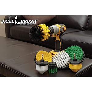 Drill Brush Power Scrubber by Useful Products - Carpet Cleaner - Toilet Bowl Cleaner - Kitchen Set - Car Cleaning Kit - Glass Cleaner - Upholstery Cleaner - Bathroom Cleaner - Shower Cleaner