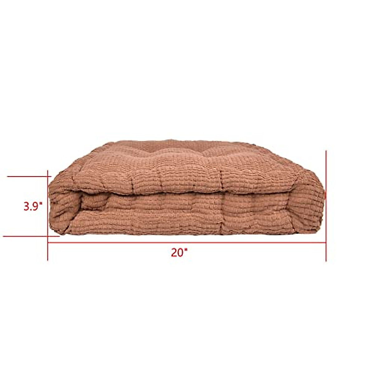 ChezMax Chair Cushions Large Outdoor Indoor Seat Cushion Thickened Bench Mat Durable Floor Pillow Winter Chair Pads for Bedroom Balcony Car Office Patio Sofa Travel Brown Square 20"