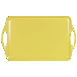 Reston Lloyd Calypso Basics Melamine Serving/Ottoman Handles, Rectangular Tray, Lemon