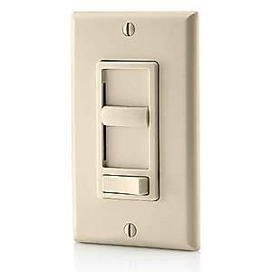 Leviton 661F-10T 1.5 Amp SureSlide Single-Pole or 3-Way Fan Quiet Control, Light Almond