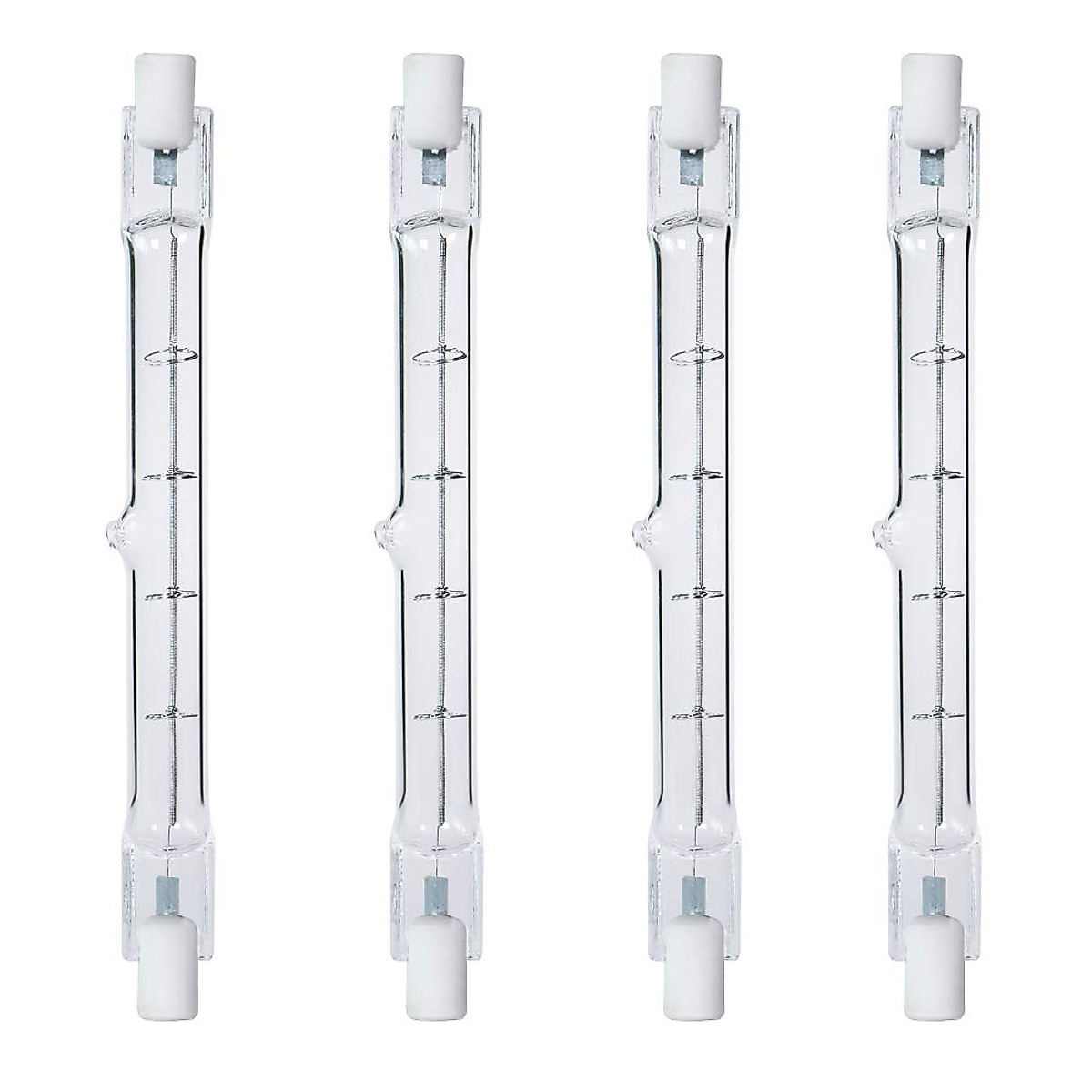 Comyan 4-Pack R7S 118mm T3 300W Halogen Bulb Dimmable 4500lm J-Type 120V R7S Base Warm White 2700K Double Ended Halogen Light Bulbs